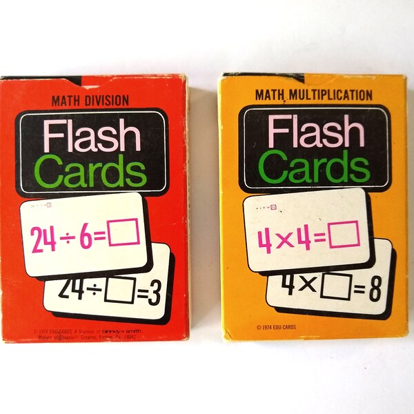Multiplication and Division Cards - Etsy