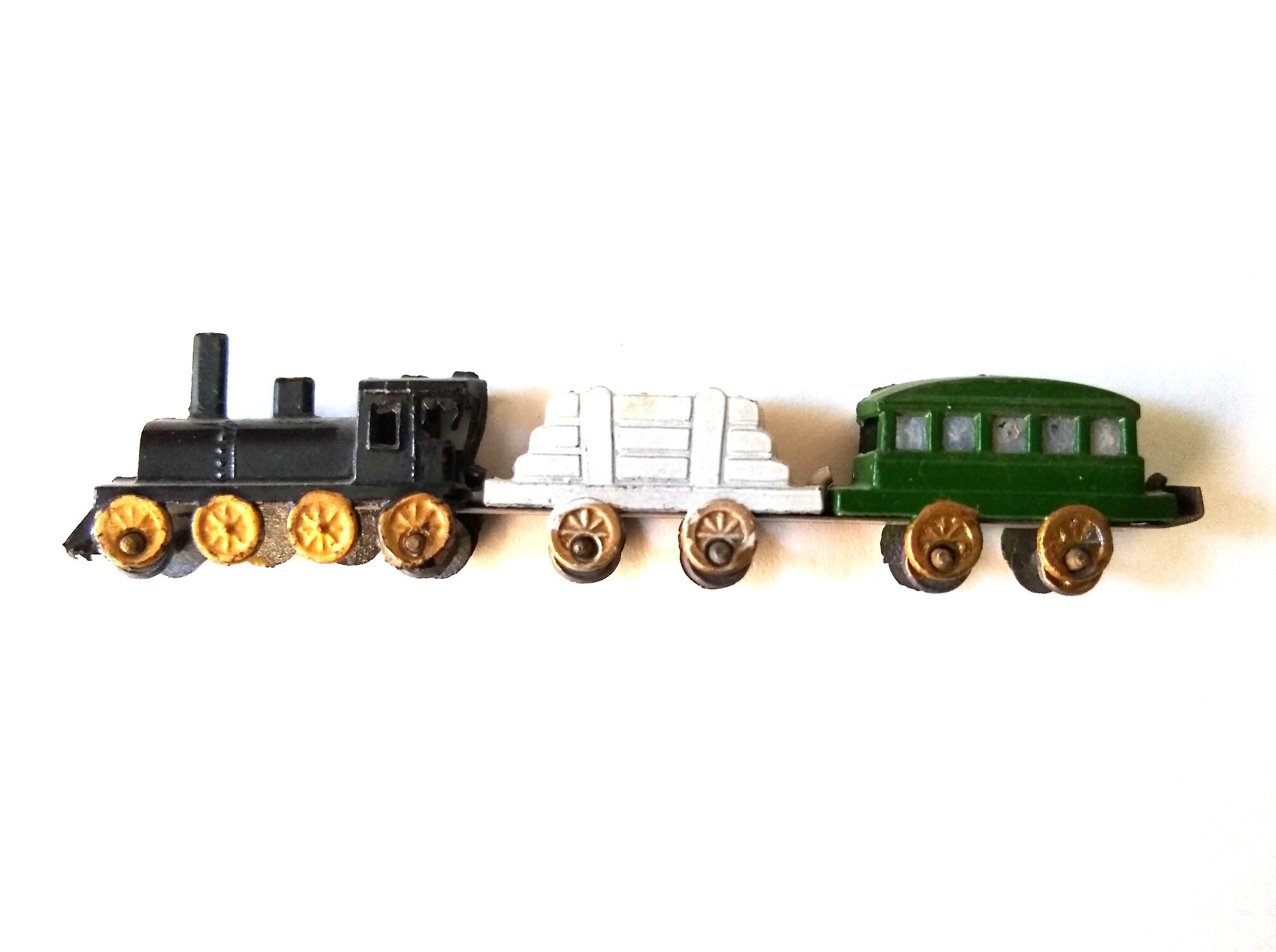 Small Metal Three Car Train Made in Japan, Japanese Miniature Metal ...