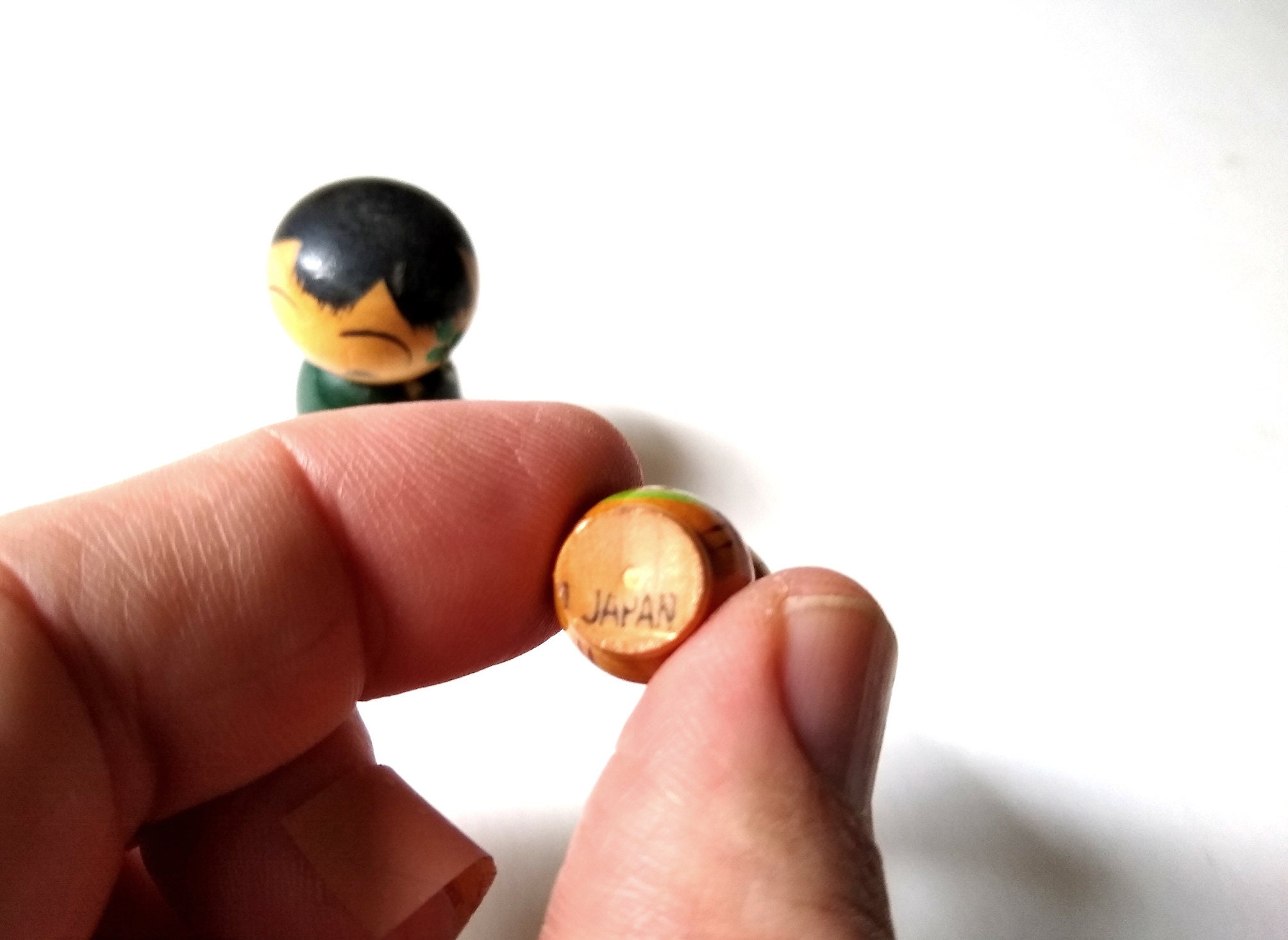 1960s Japanese Miniature Wood Kokeshi Doll Bobbleheads and Finger Toy ...