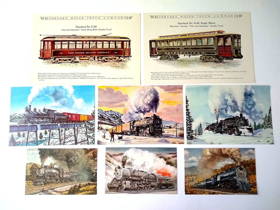 Set of Vintage Train Prints, 2 1950s Standard Motor Truck Company ...