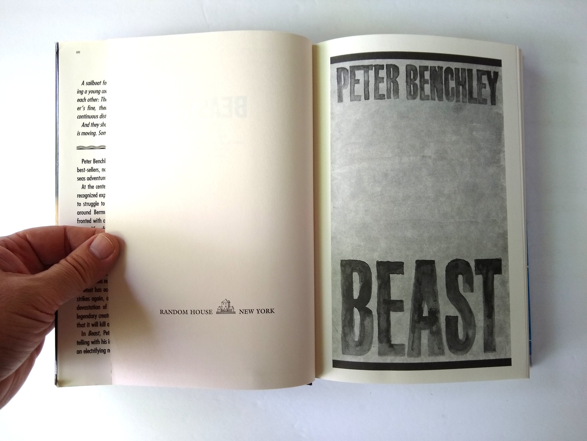First Edition 1991 Beast Novel by Peter Benchley the Author - Etsy
