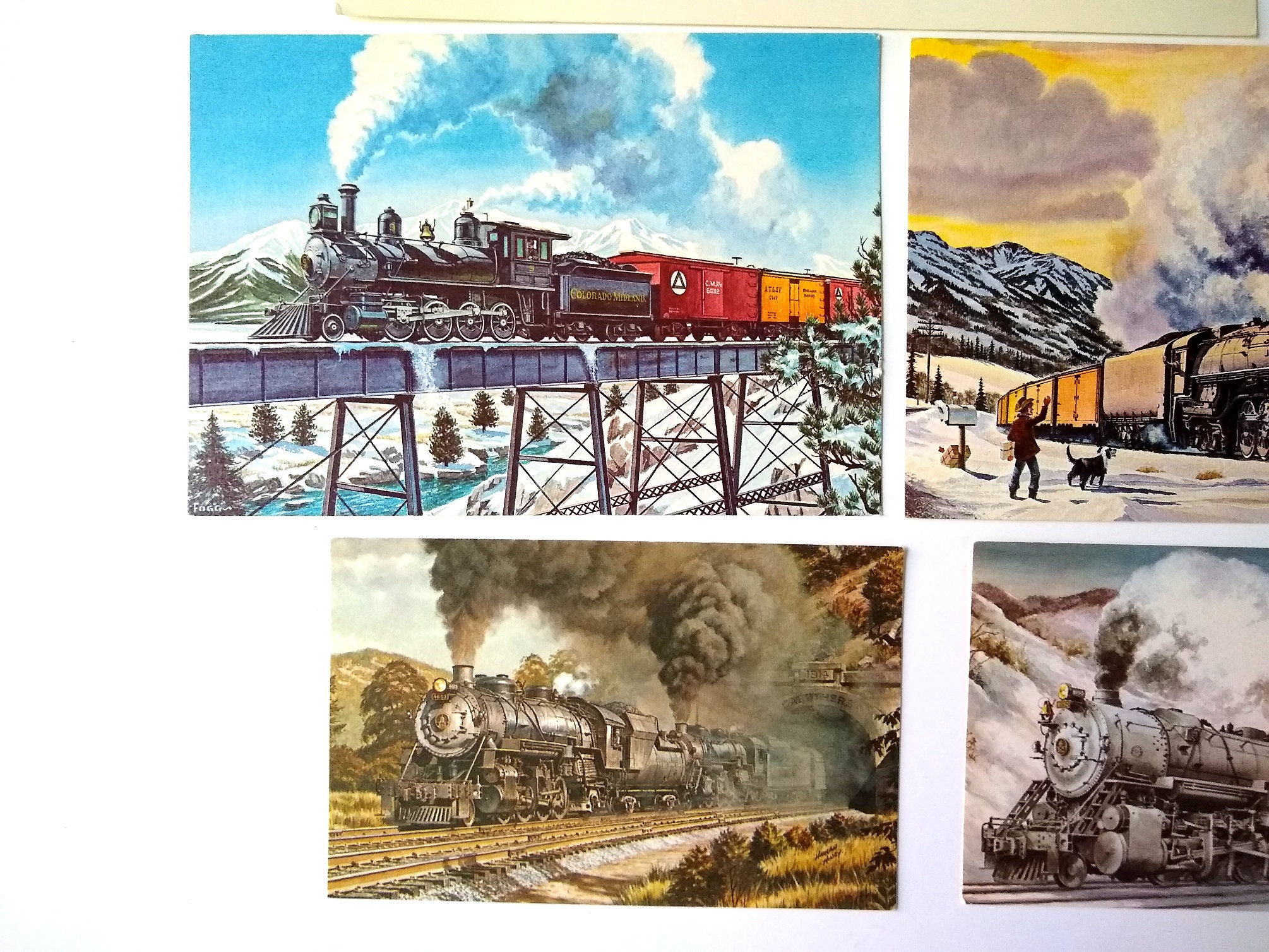 Set of Vintage Train Prints, 2 1950s Standard Motor Truck Company ...