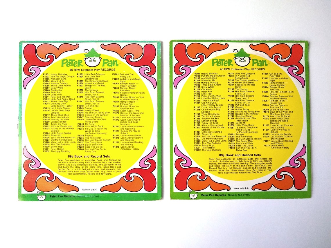 1960s Peter Pan 45 RPM Vinyl Records - F1207 Snow White and the Seven ...