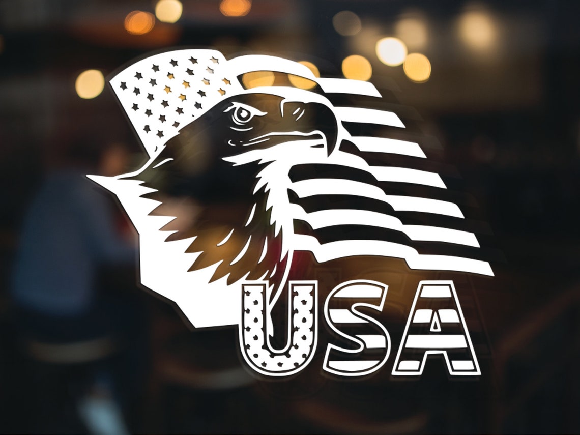 Eagle USA Flag Decal Many Colors & Sizes - Etsy