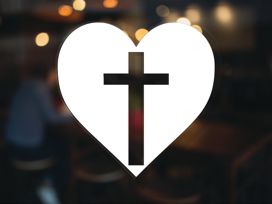 Heart Cross Decal Many Colors & Sizes - Etsy