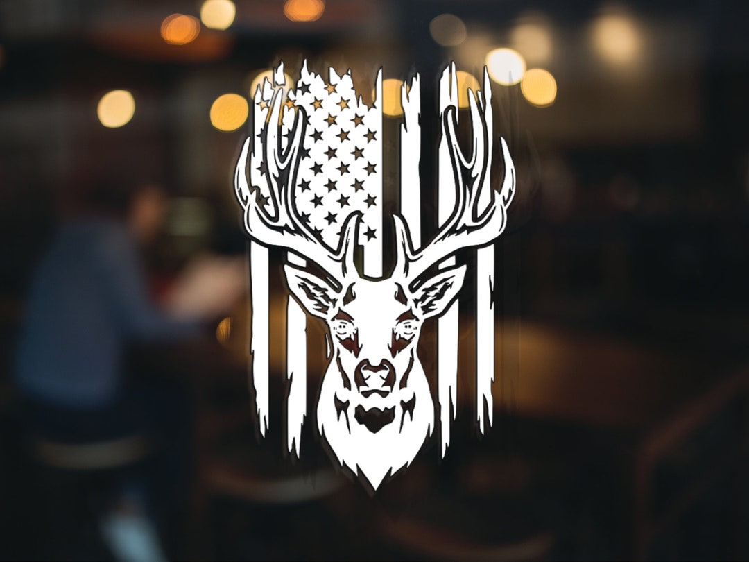 Buck American Flag Decal Many Colors & Size - Etsy