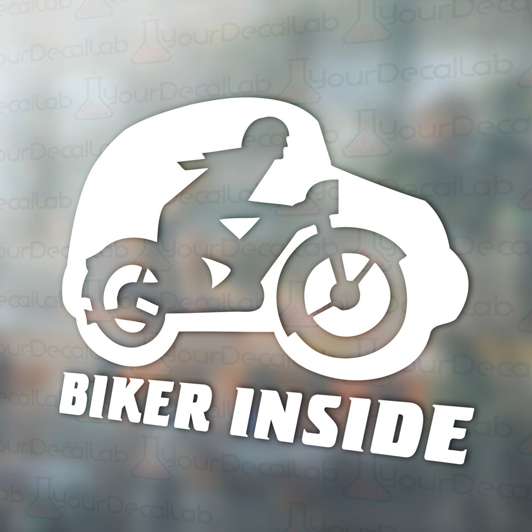 Biker Inside Decal Many Colors & Size - Etsy