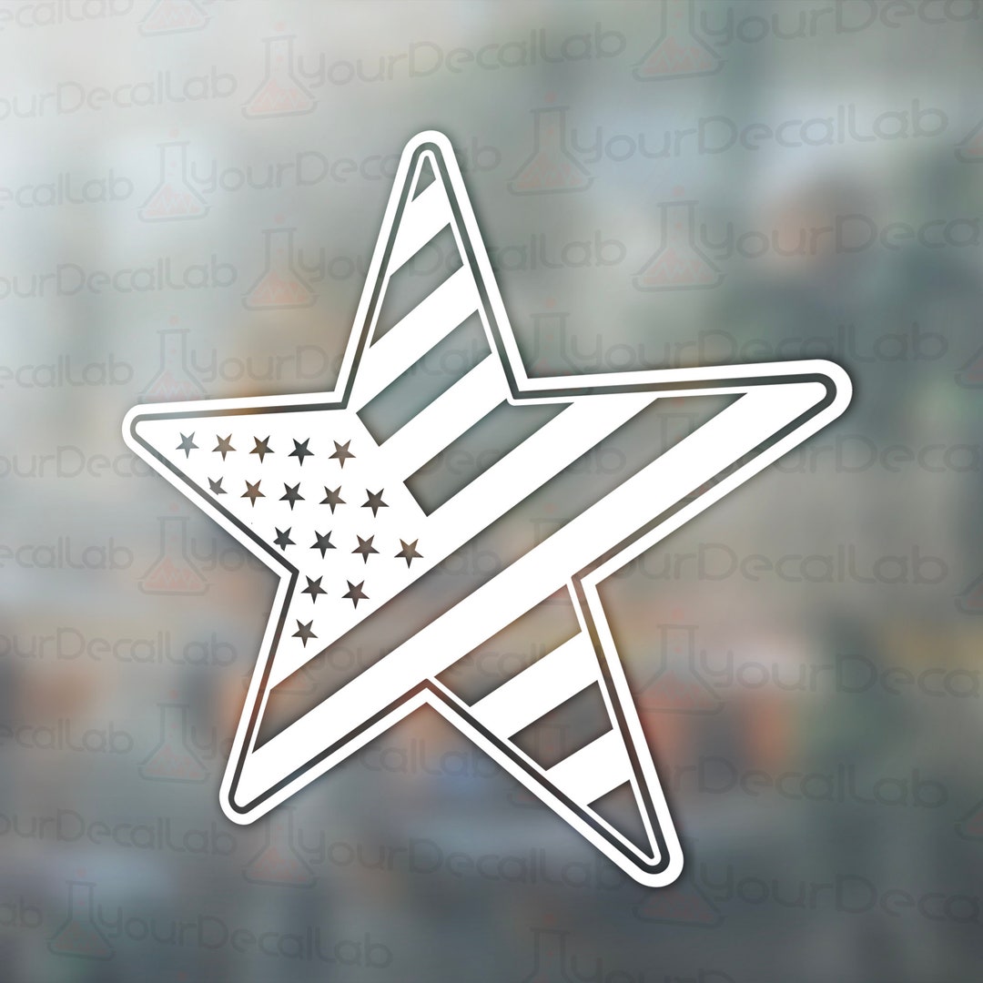 American Flag Star Decal Many Colors & Sizes - Etsy