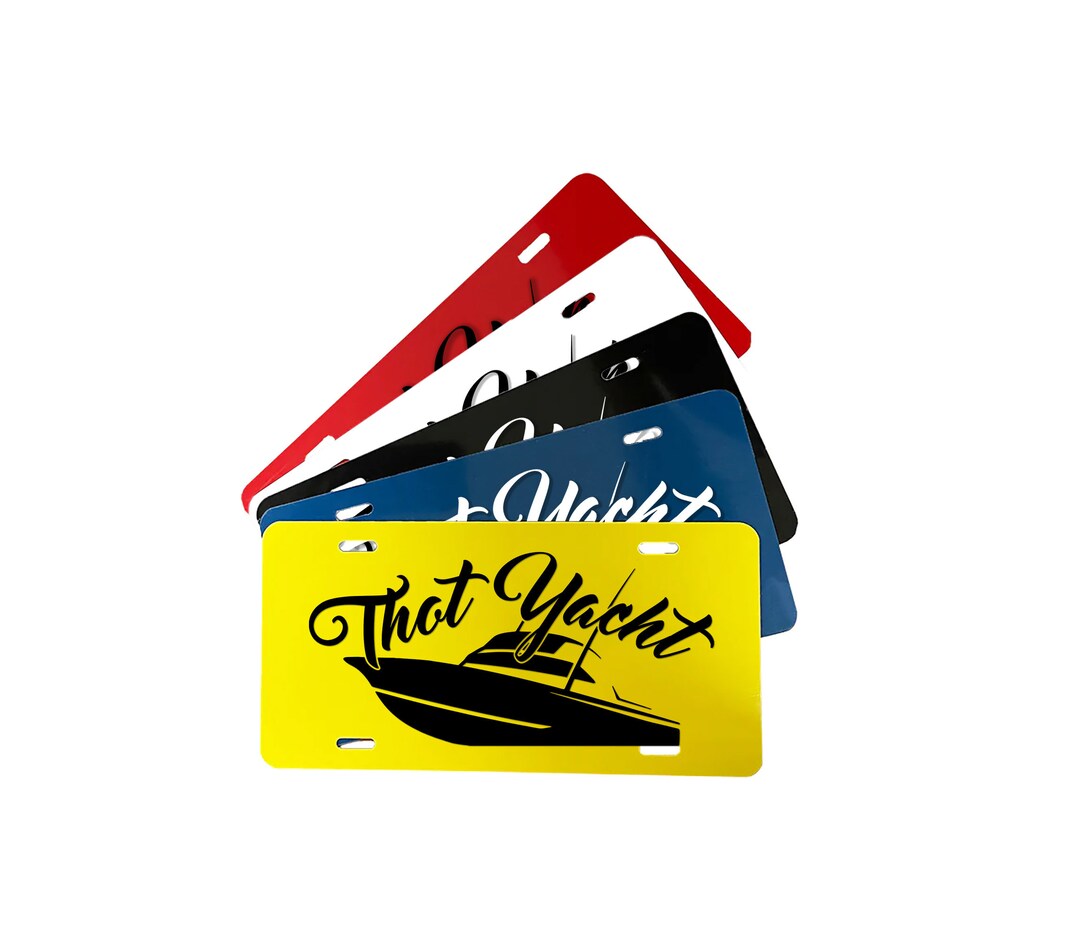 Thot Yacht License Plate Many Colors - Etsy