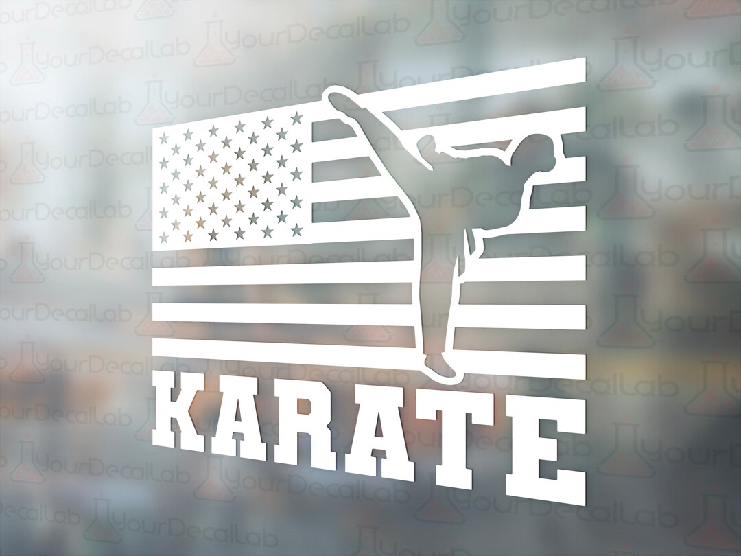 Karate American Flag Decal Many Colors & Size - Etsy