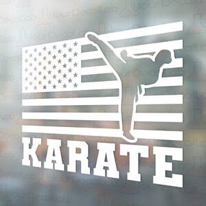 Karate American Flag Decal Many Colors & Size - Etsy