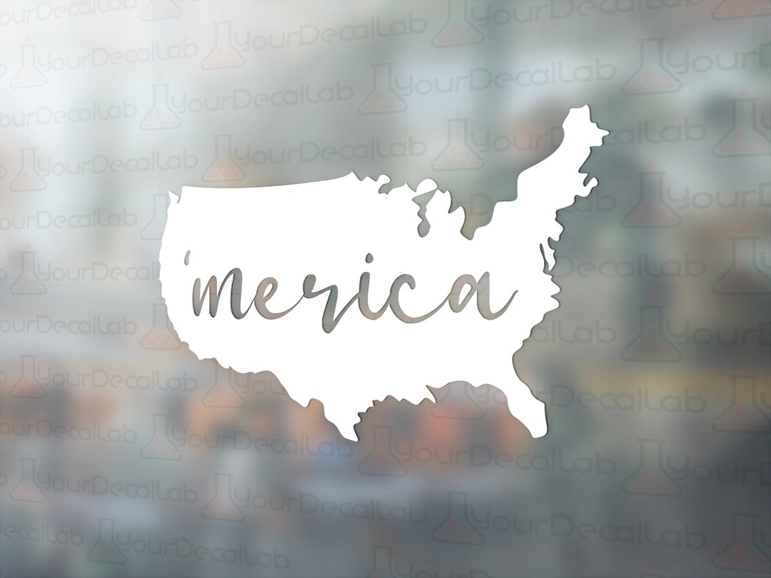 Merica Decal Many Colors & Sizes - Etsy