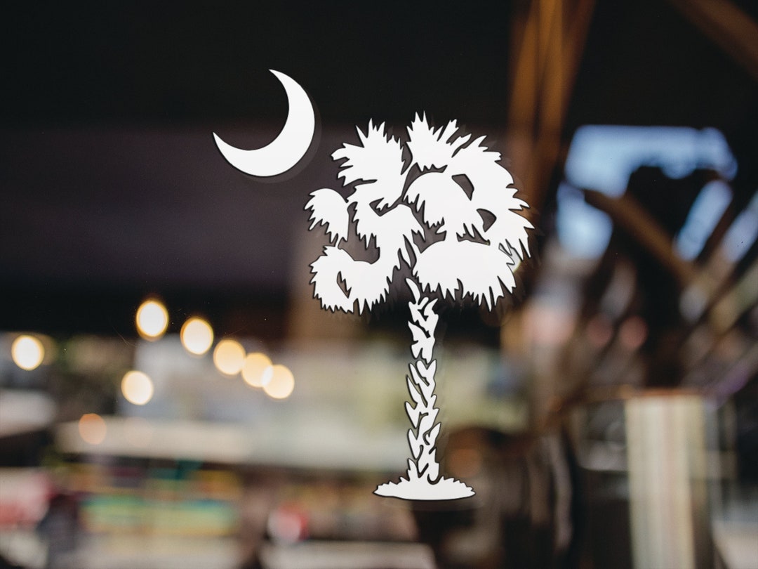 SC State Palm Tree Moon Decal Many Colors & Sizes - Etsy