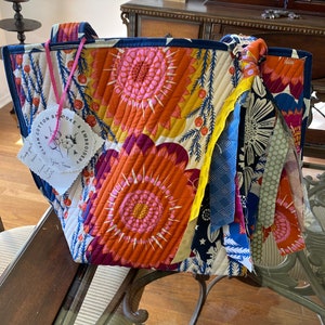 Quilted Tote Bag Whimsical Tote Custom Totes Pieced Tote - Etsy