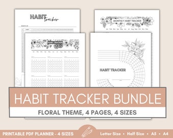 Printable Floral Habit Tracker - Etsy