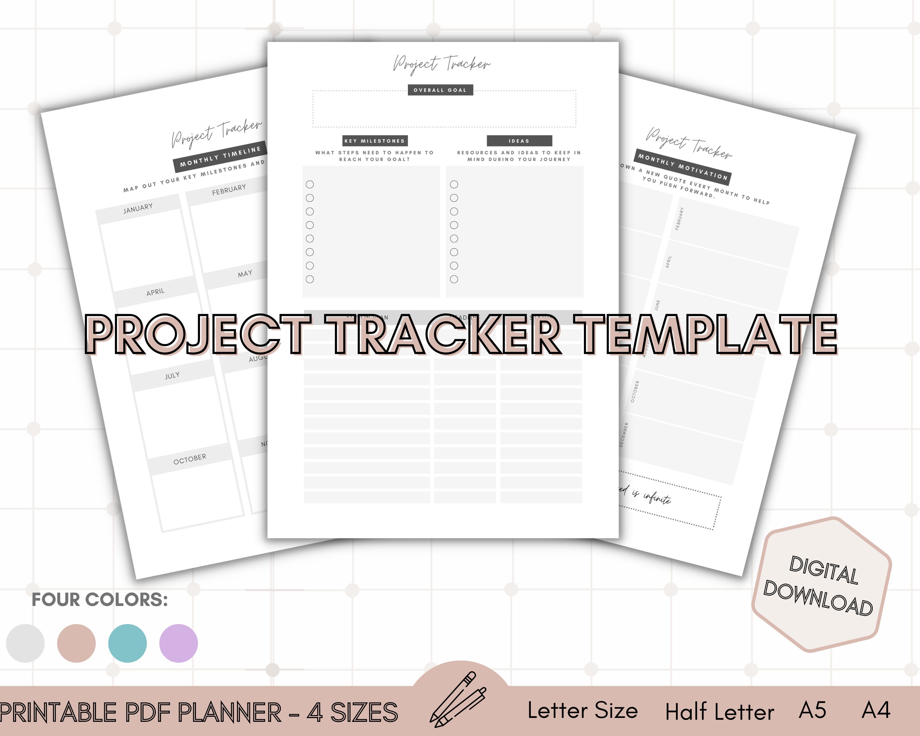 Project Planner Printable, Productivity Planner, Goal Planner, Goal ...