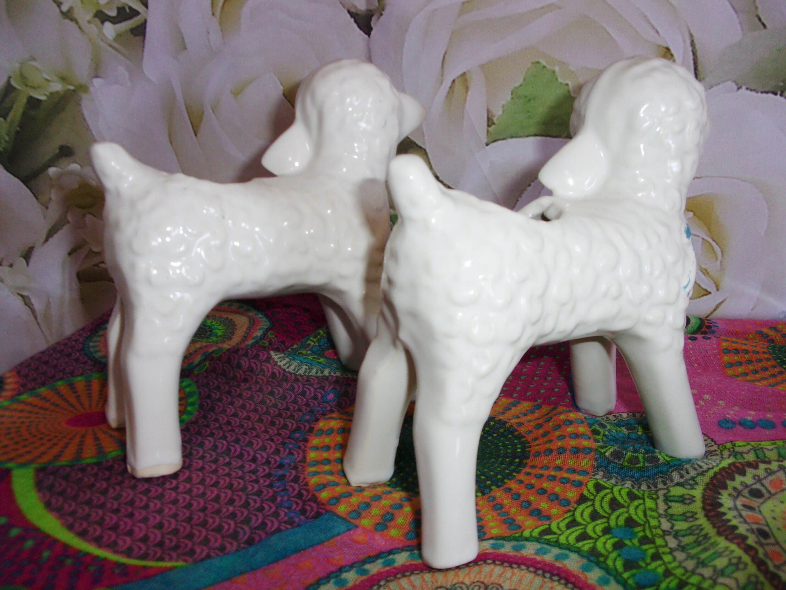Vintage Mid Century Lamb Planters 2 White Lambs Vintage Porcelain ...