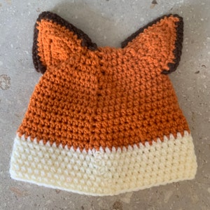 Cute Sleepy Baby Fox Cub Hat With Ears Size Newborn to 3 Months ...