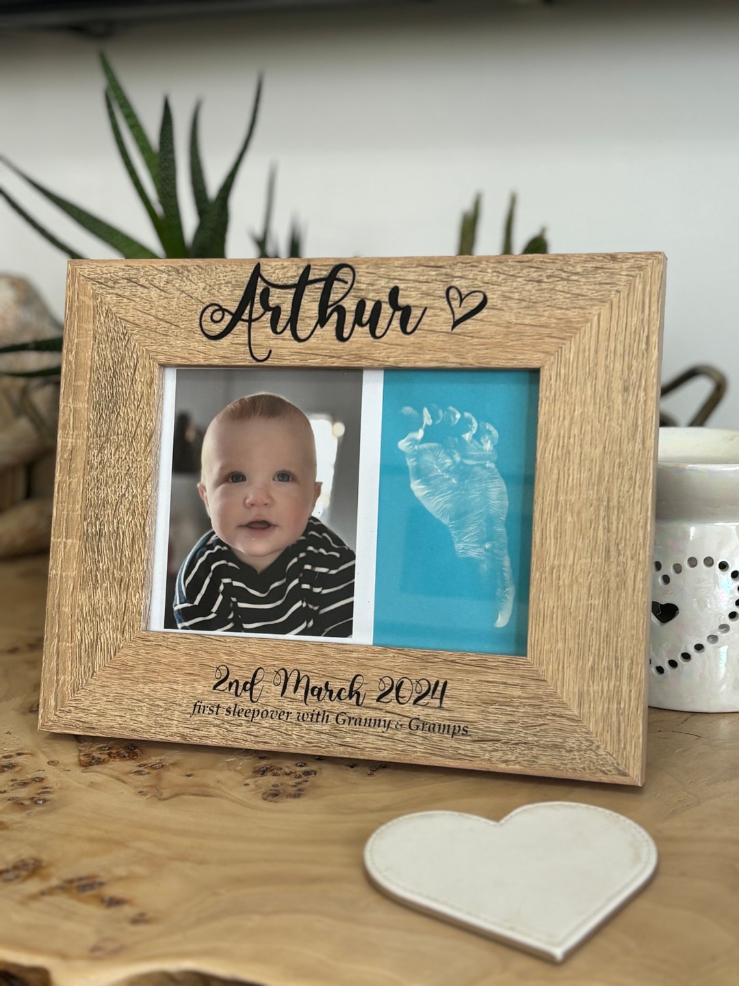 Custom Personalised Wooden Photo / Picture Frame, Portrait or Landscape ...