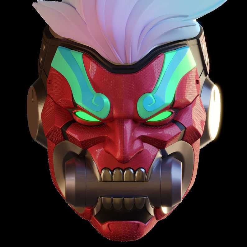 Motorized Cyberdemon Genji Helmet From Overwatch 2 - Etsy Motorized Cyberdemon Genji Helmet From Overwatch 2 - Etsy