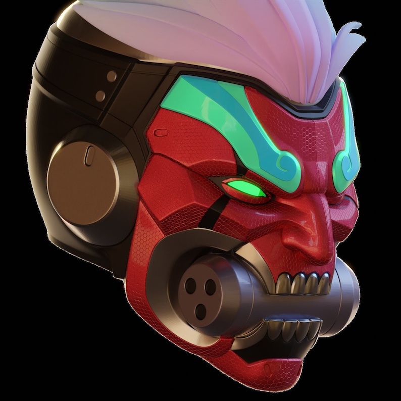 Motorized Cyberdemon Genji Helmet From Overwatch 2 - Etsy Motorized Cyberdemon Genji Helmet From Overwatch 2 - Etsy