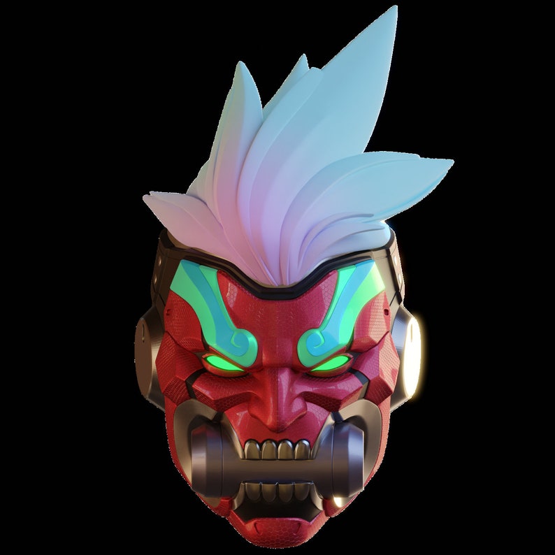 Motorized Cyberdemon Genji Helmet From Overwatch 2 - Etsy Australia Motorized Cyberdemon Genji Helmet From Overwatch 2 - Etsy Australia