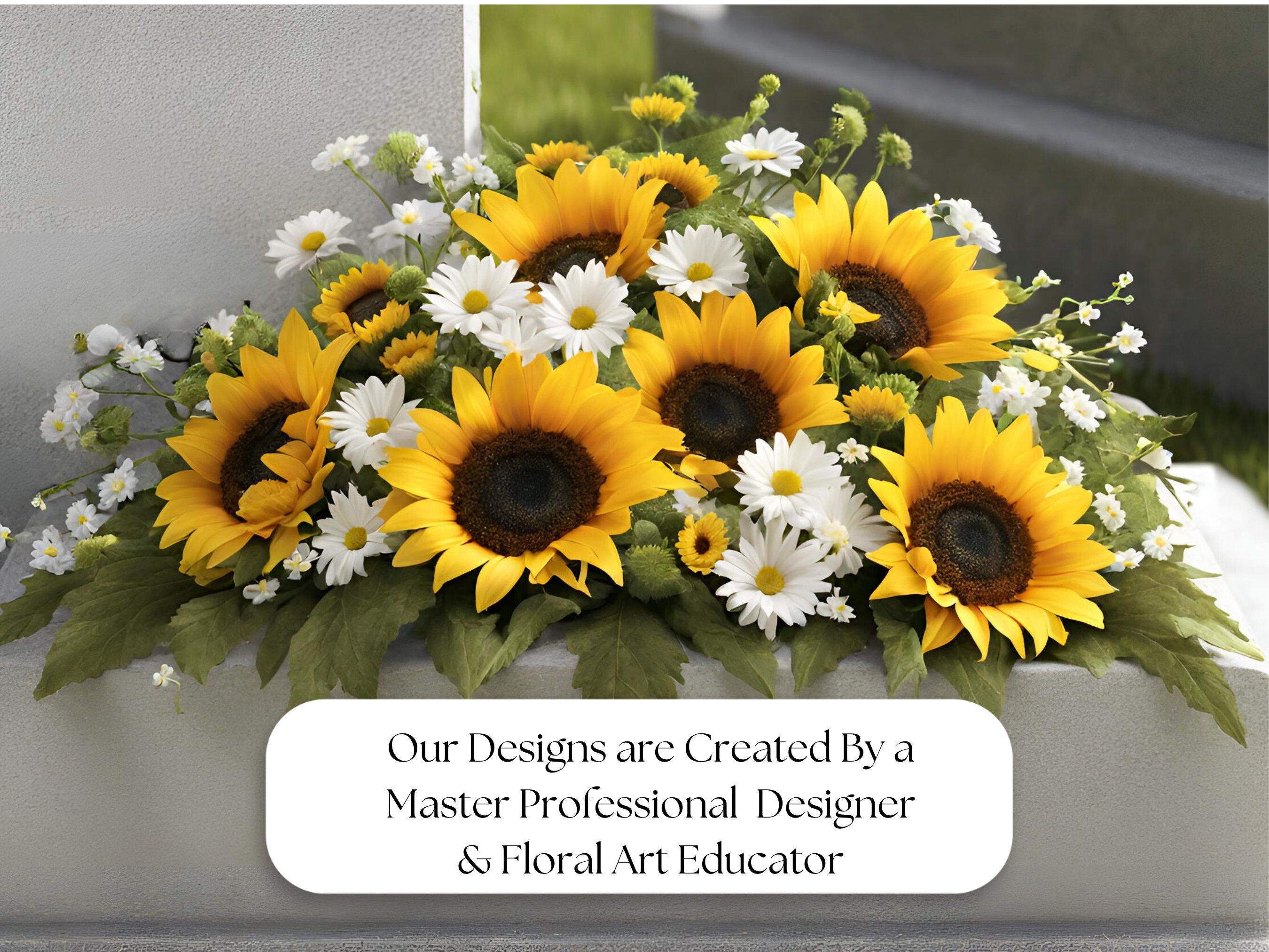 Personalized Headstone Flowers for Father Memorial Flower Arrangement ...
