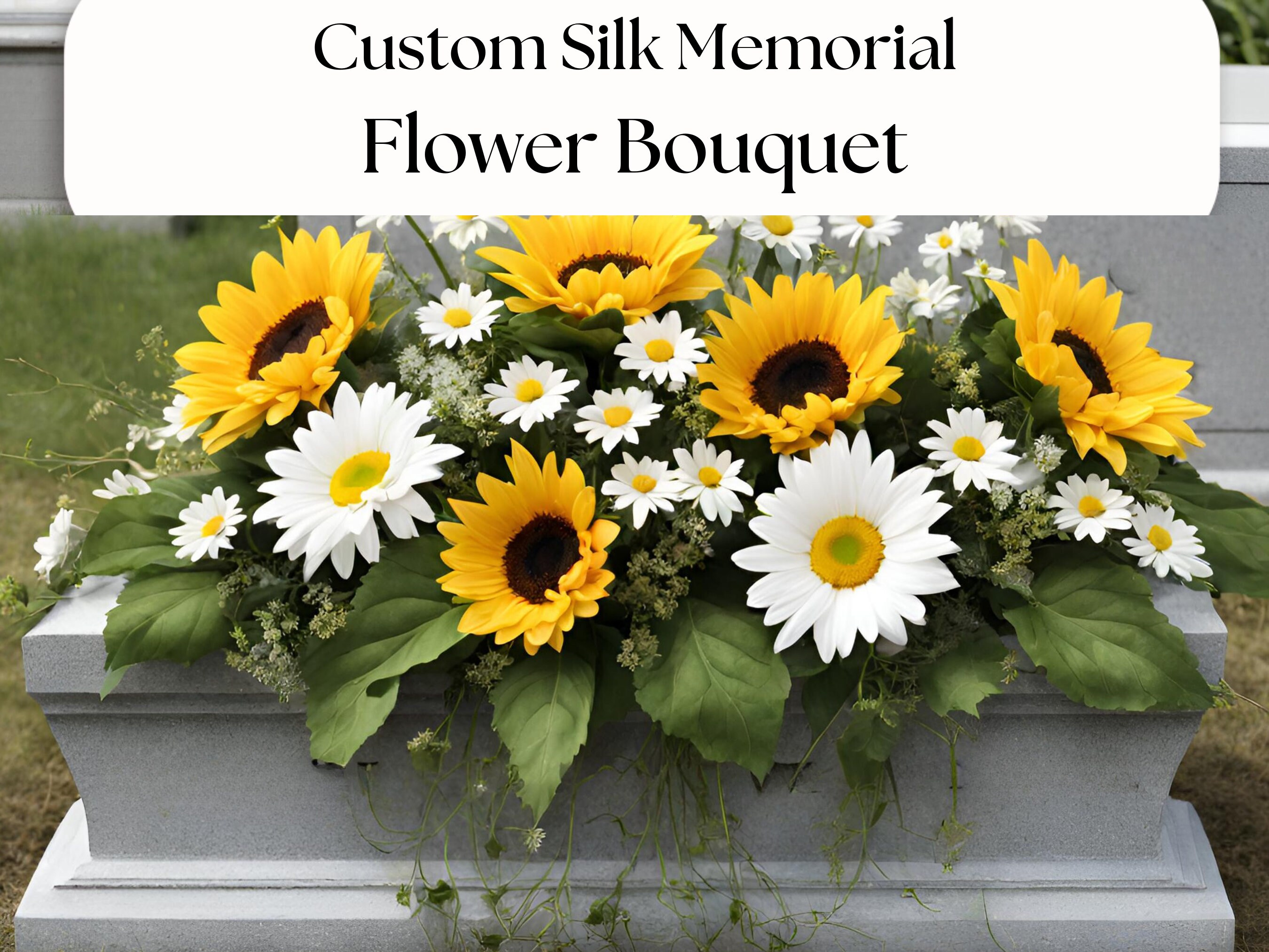 Personalized Headstone Flowers for Father Memorial Flower Arrangement ...
