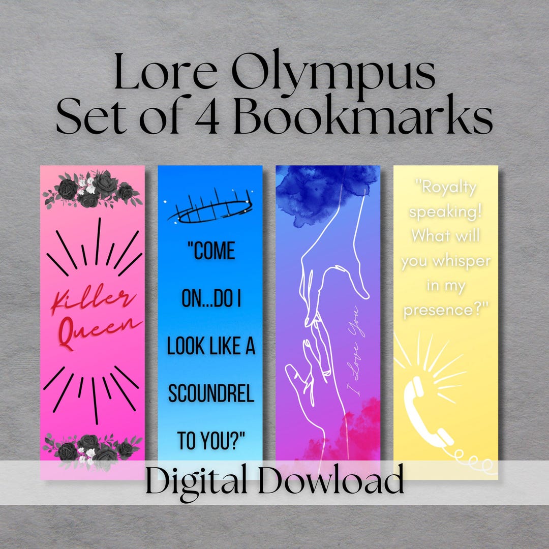Lore Olympus Bookmarks Set of 4, Hades and Persephone, Greek Mythology ...