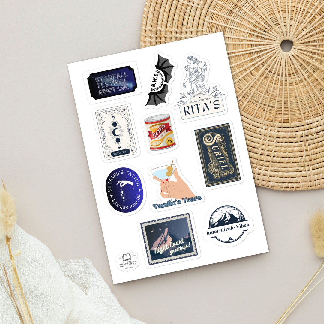 A Court of Thorns and Roses Sticker Sheet | 10 ACOTAR Vinyl Stickers ...