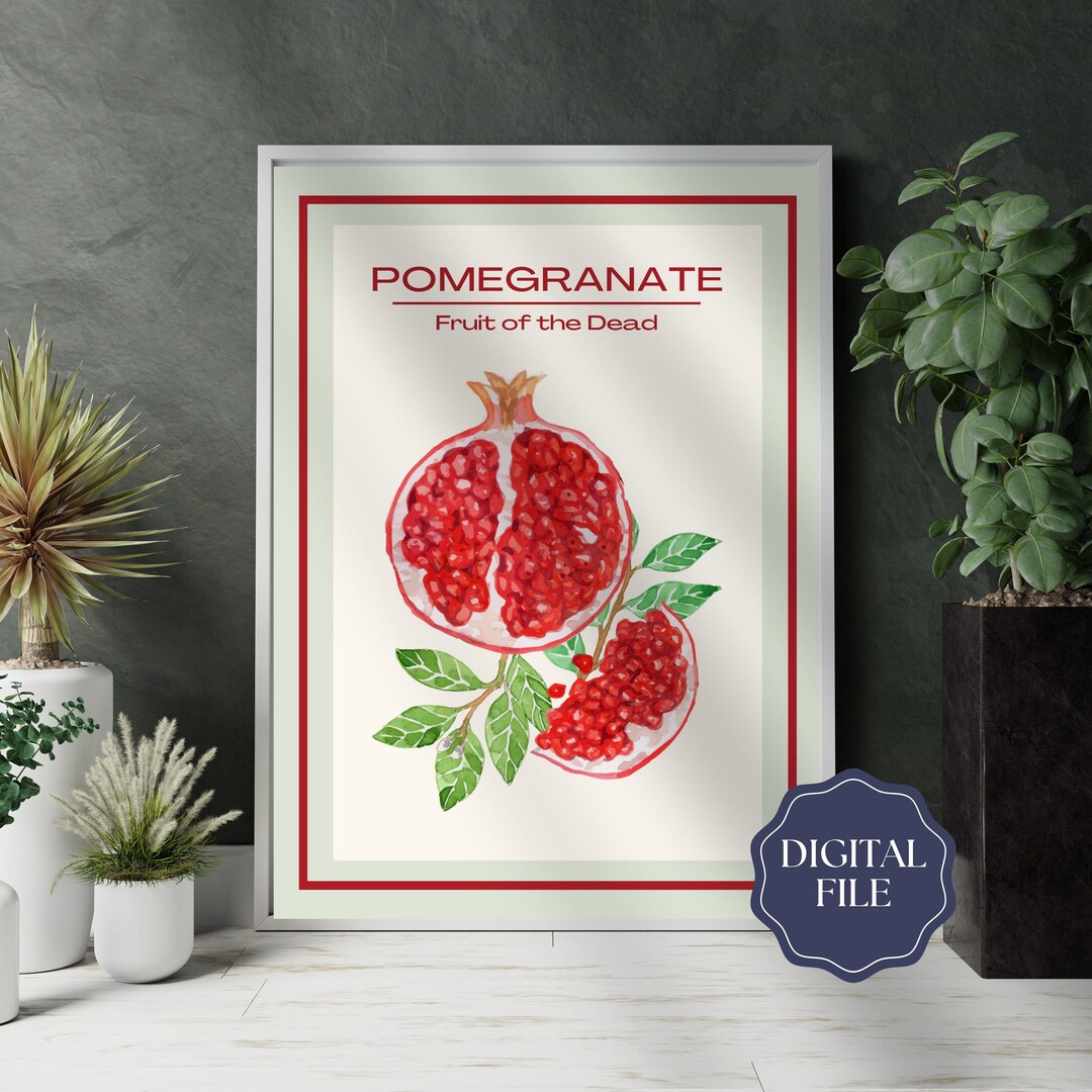 Greek Mythology Pomegranate Fruit of the Dead Digital Print Poster 3:4 ...