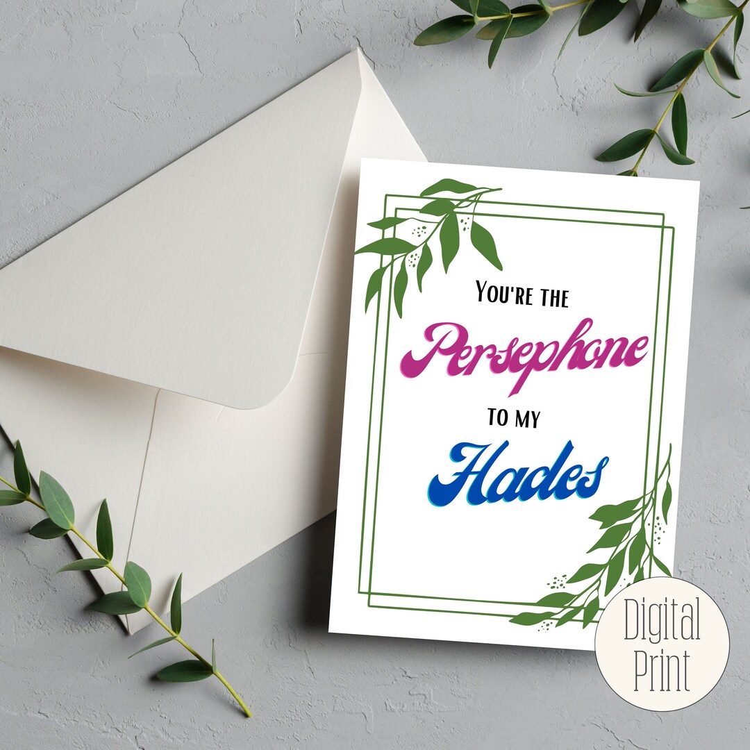 Lore Olympus You're the Persephone to My Hades Digital Print Greeting ...