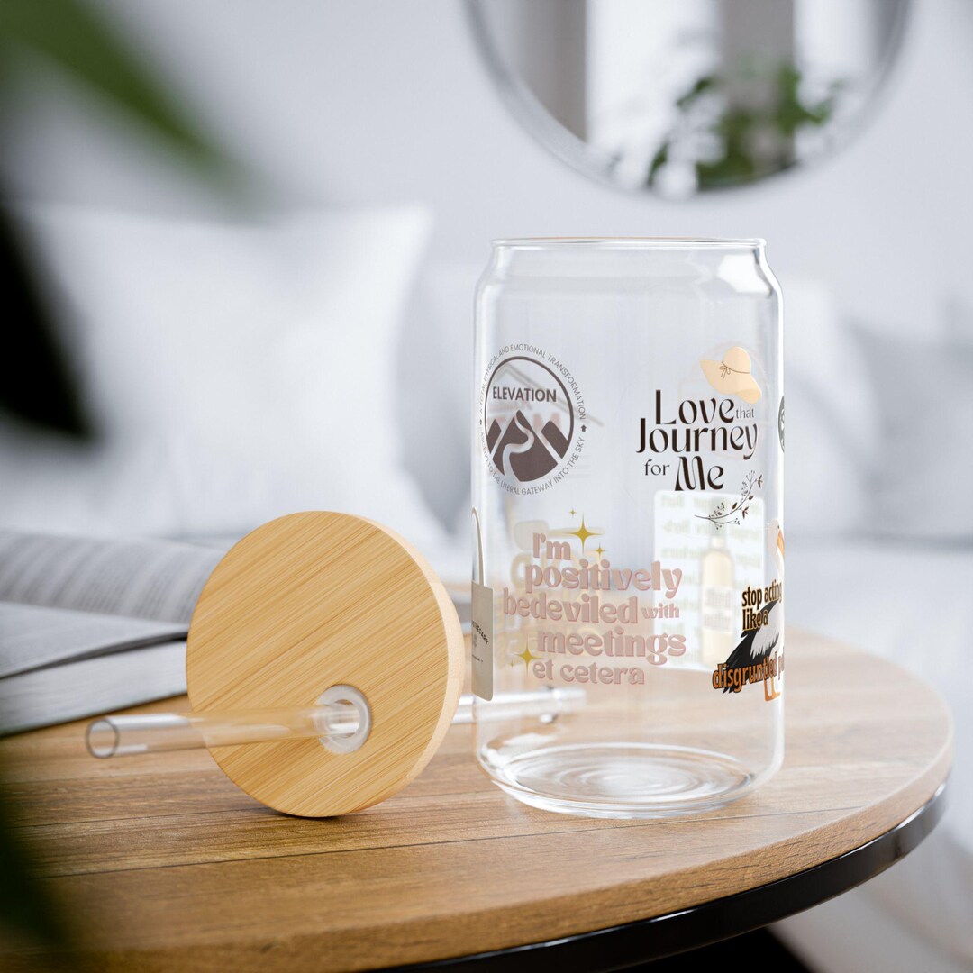 Schitt's Creek Sticker Glass Tumbler, Iced Coffee Cup Glass With Lid ...