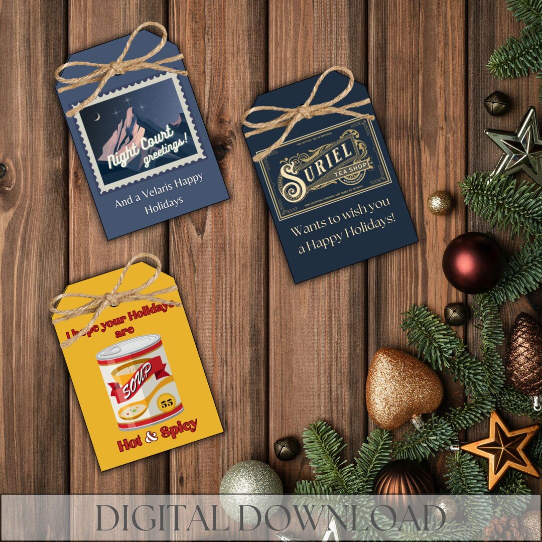 ACOTAR Christmas Gift Tags, A Court of Thorns and Roses Christmas Gift ...