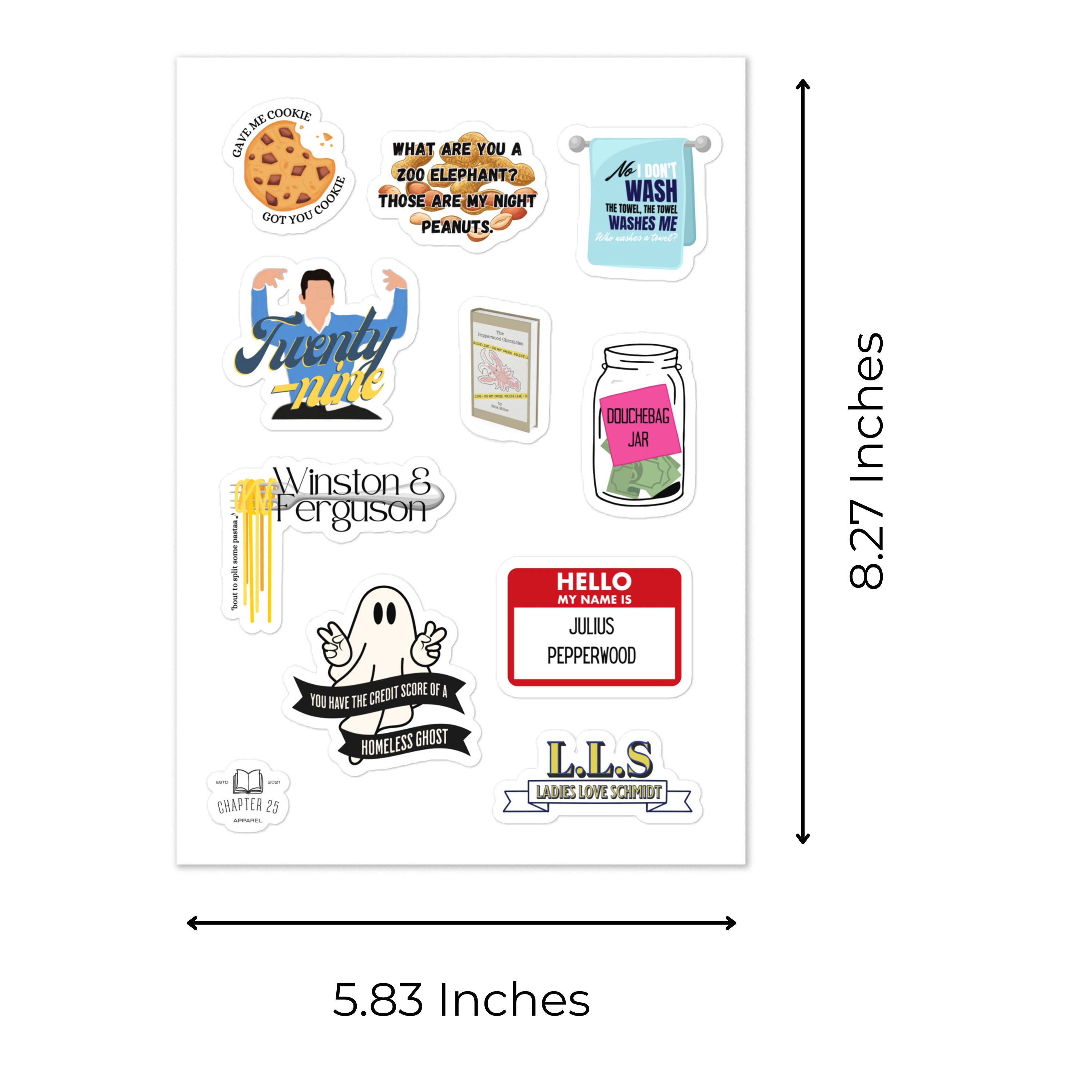 New Girl Sticker Sheet With 10 Bubble Free Kiss-cut Stickers Jess, Nick ...