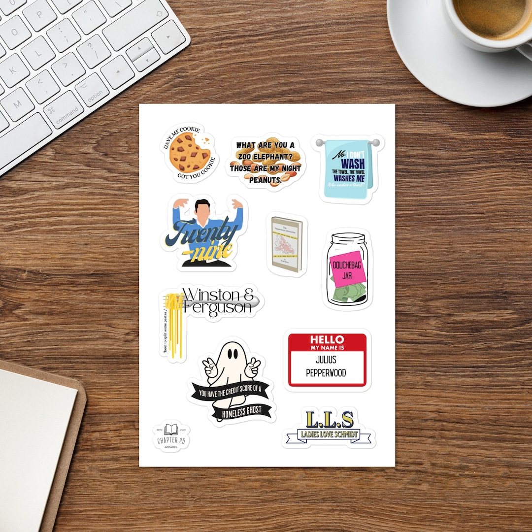 New Girl Sticker Sheet With 10 Bubble Free Kiss-cut Stickers | Jess ...