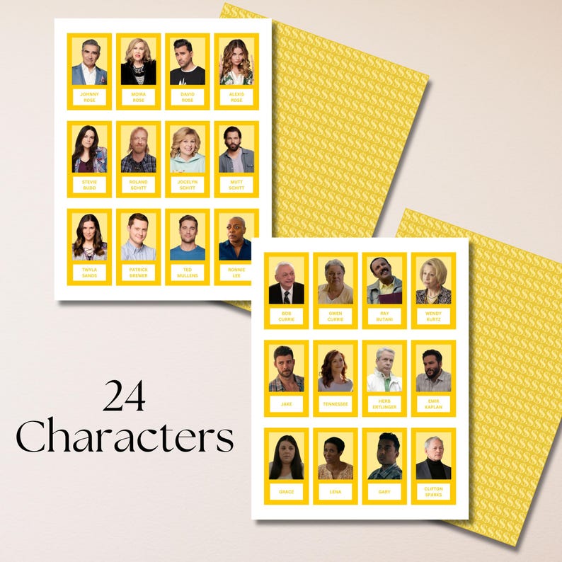 Schitt's Creek Guess Who? Digital Download Character Cards, Instant ...