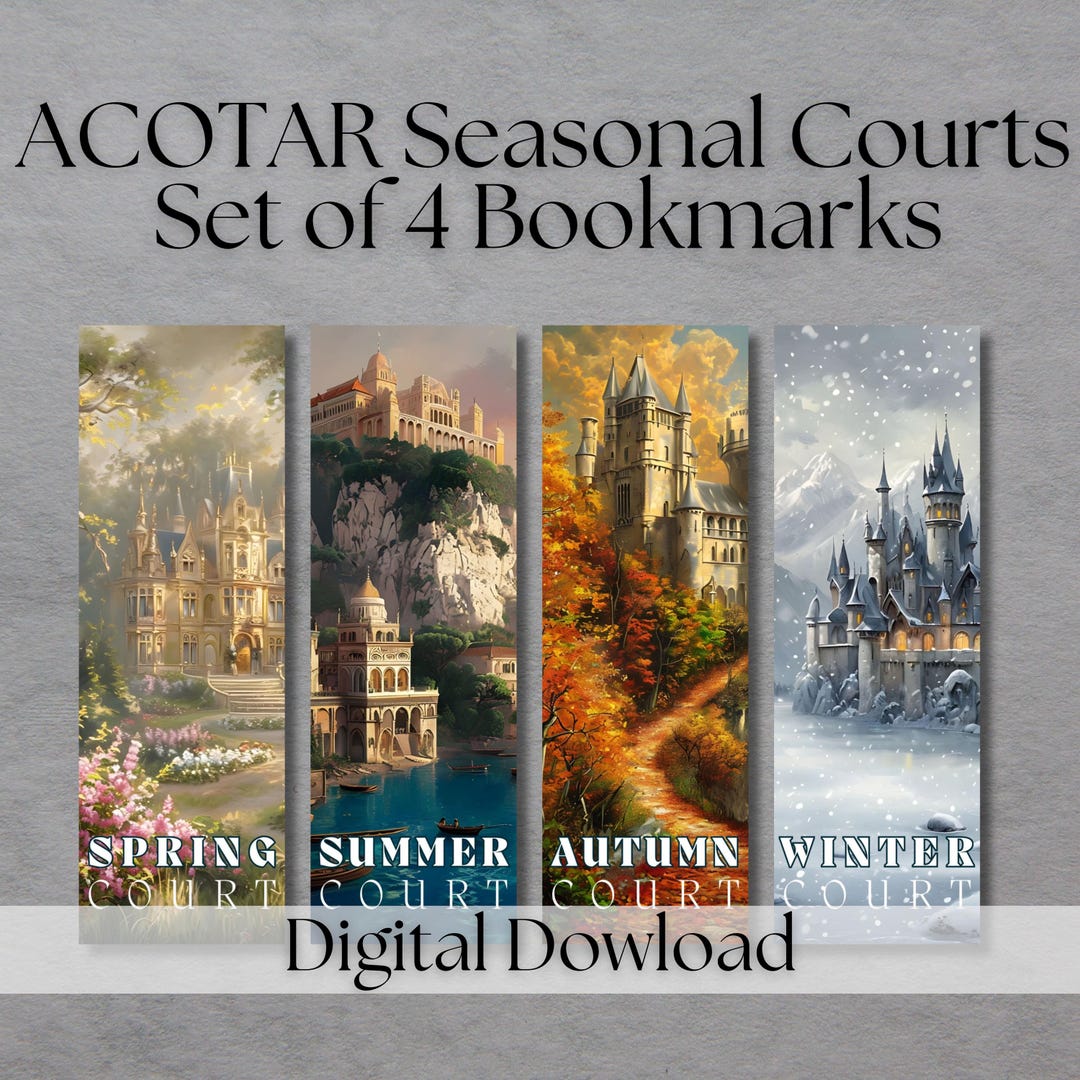 ACOTAR Seasonal Courts Bookmark Set - Fantasy Romance (digital Download ...