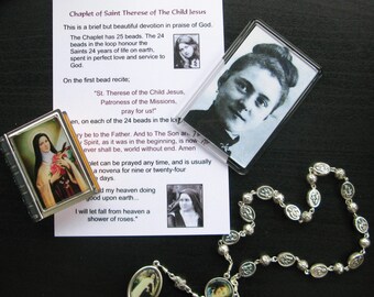 Saint Therese of Lisieux, Little Flower Laminated Catholic Holy Prayer ...