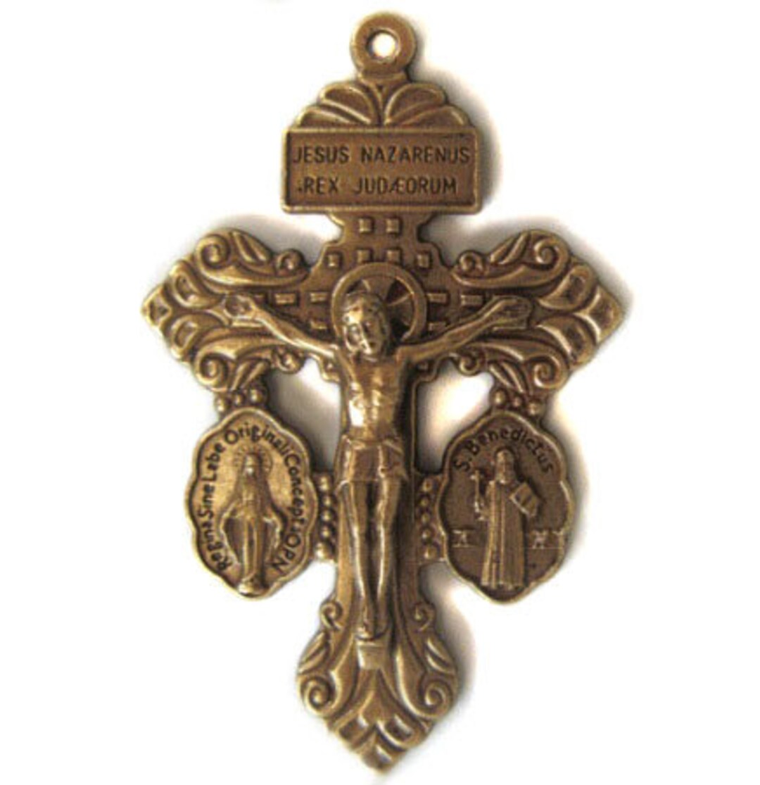 Pardon Crucifix With Side Medals Miraculous Medal St Benedict Medal ...