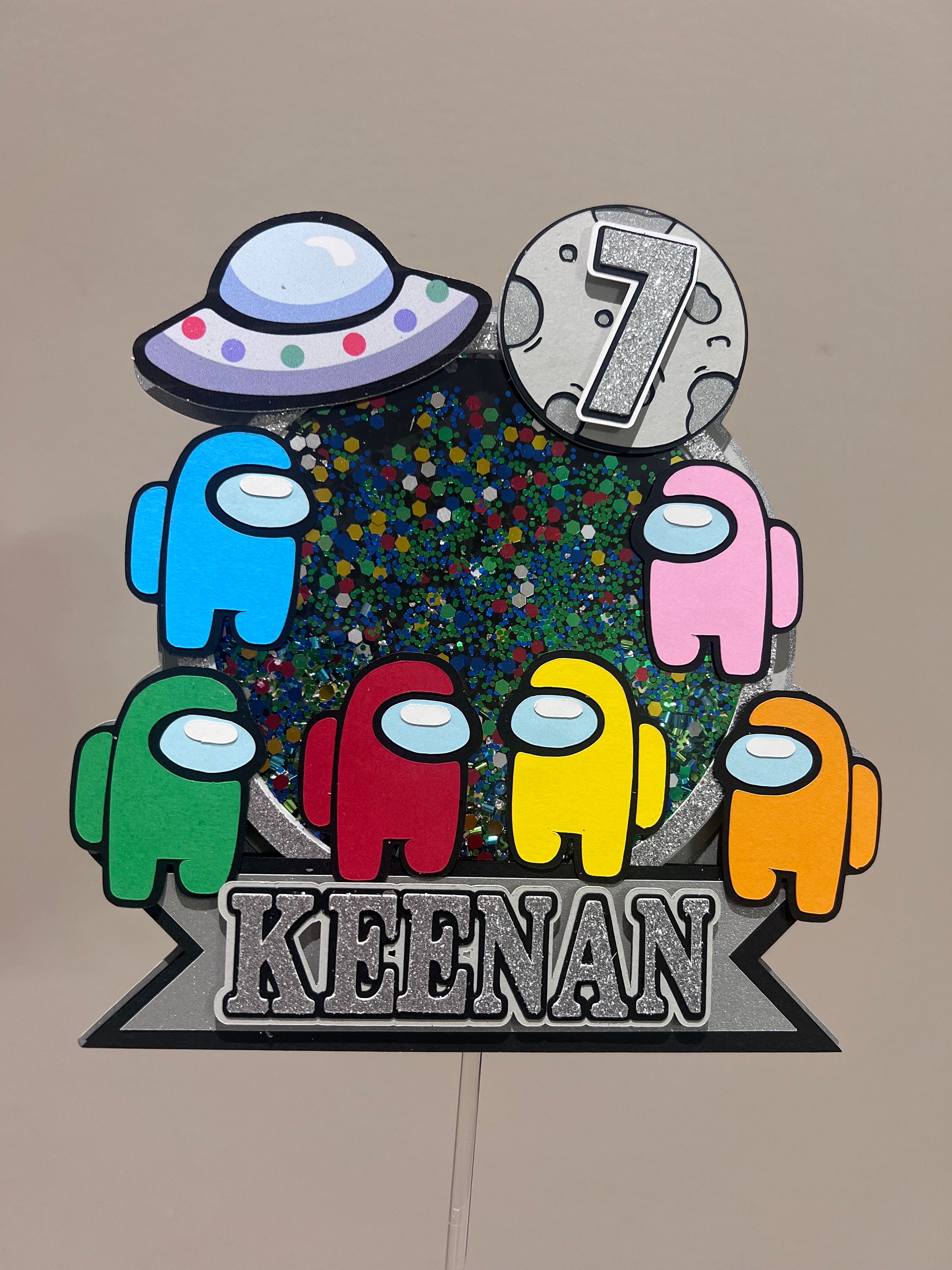 Personalized Cake Topper | Among Us Inspired Shaker Cake Topper | Among ...