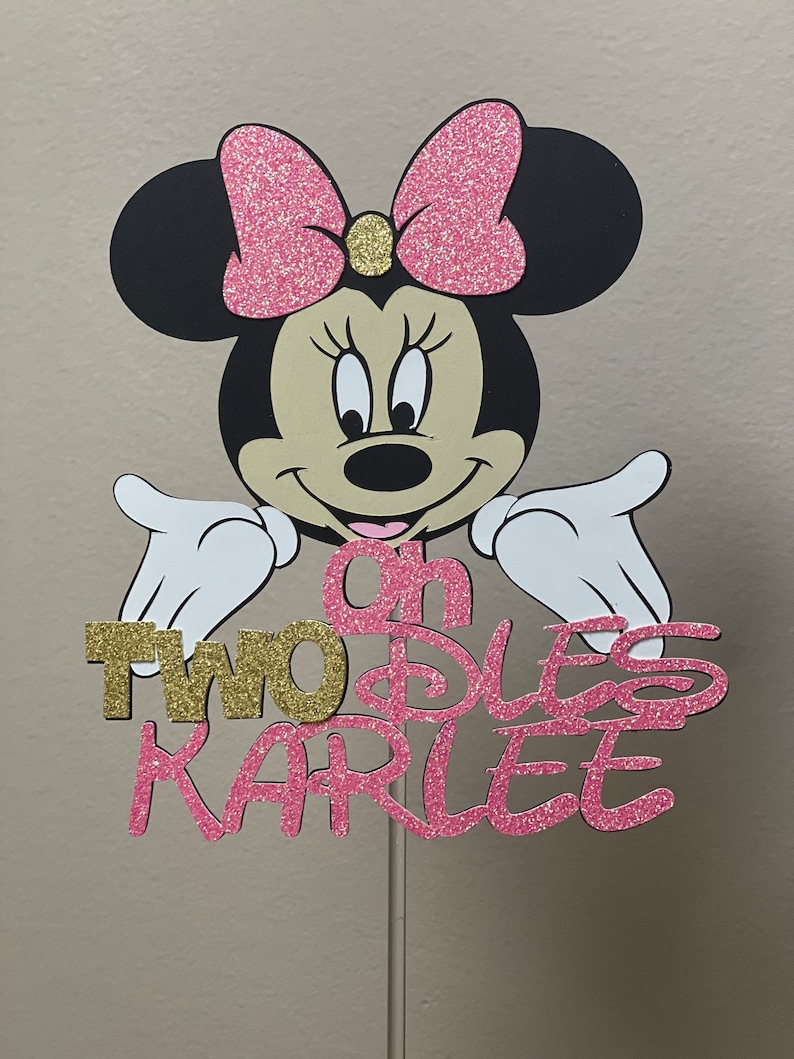 Personalized Cake Topper Minnie Mouse Party Oh Two Dles Theme Cake ...