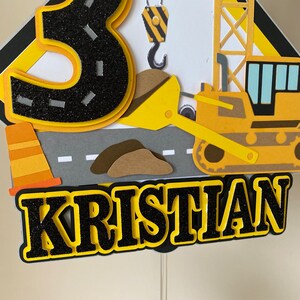 Personalized Cake Topper | Construction Inspired Cake Topper ...