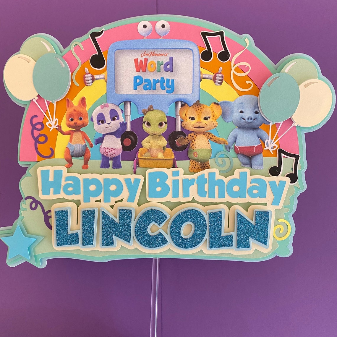 Personalized Cake Topper | Word Party Inspired Cake Topper | Word Party ...
