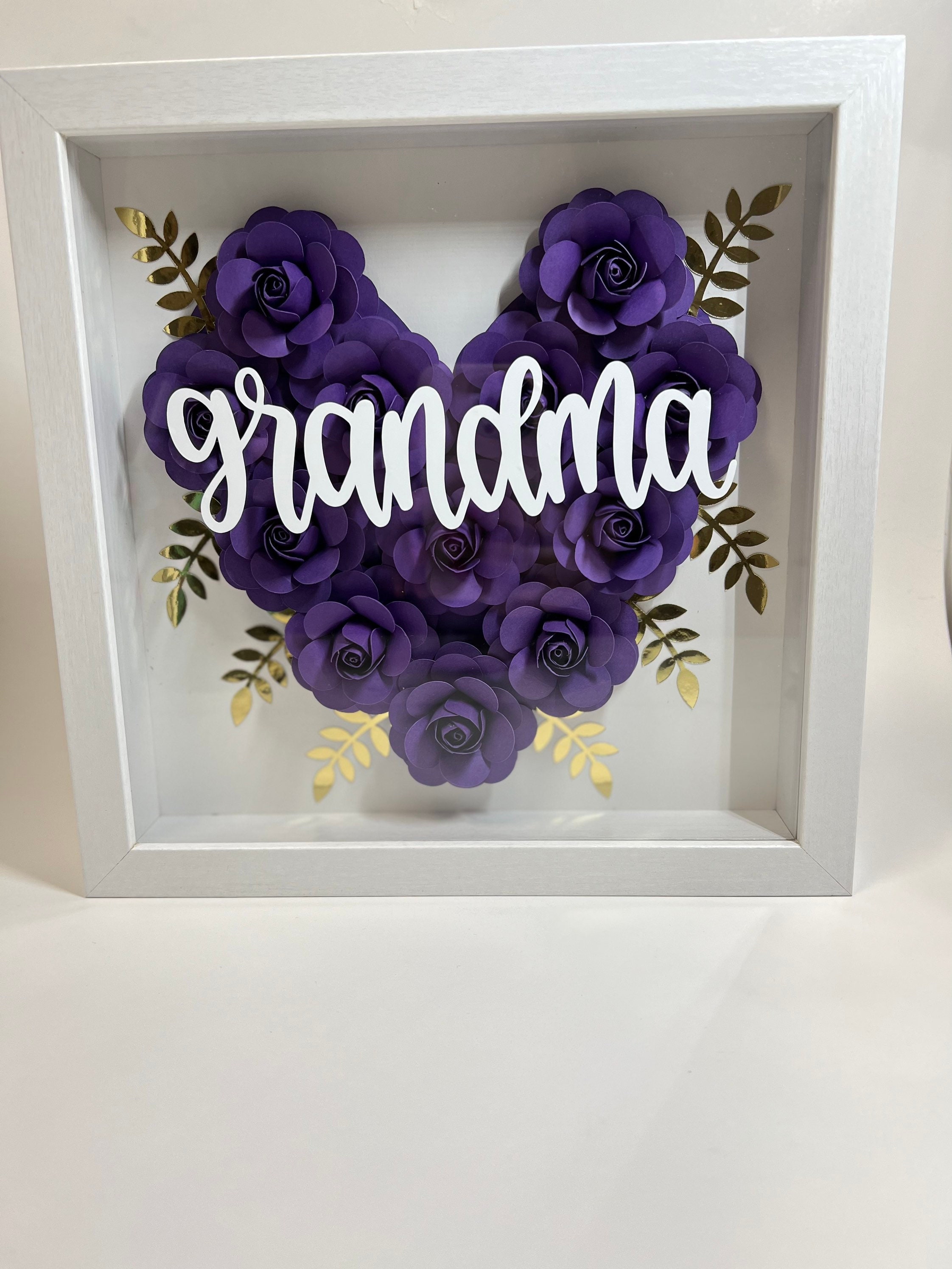 MOM Flower Shadow Box. Mother's Day Shadowbox. Gift for Mom, Grandma ...