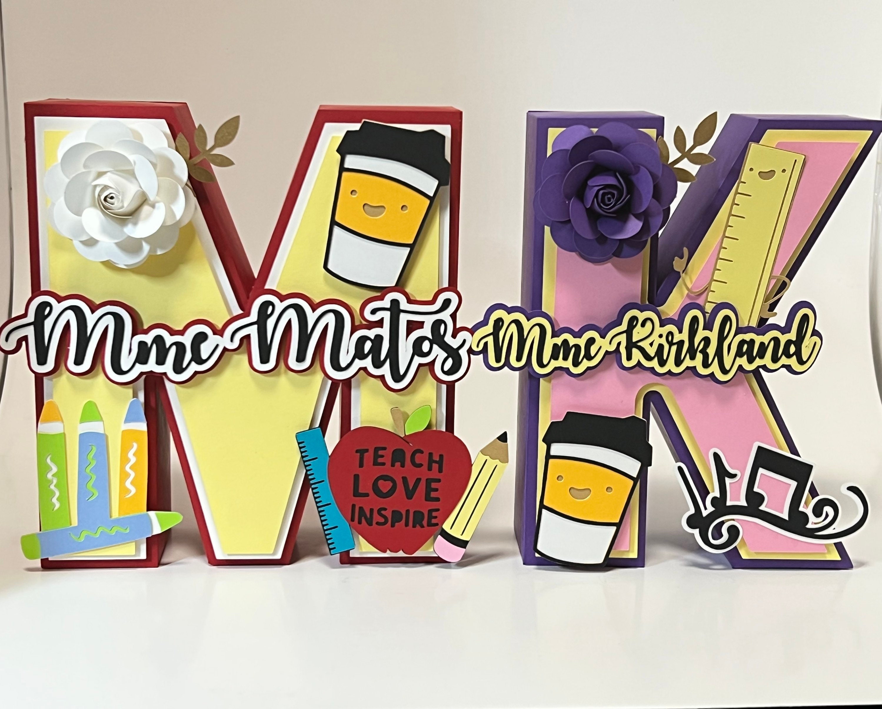 Teacher 3D Letters 3D Letters Teacher Gifts Back to School - Etsy Canada