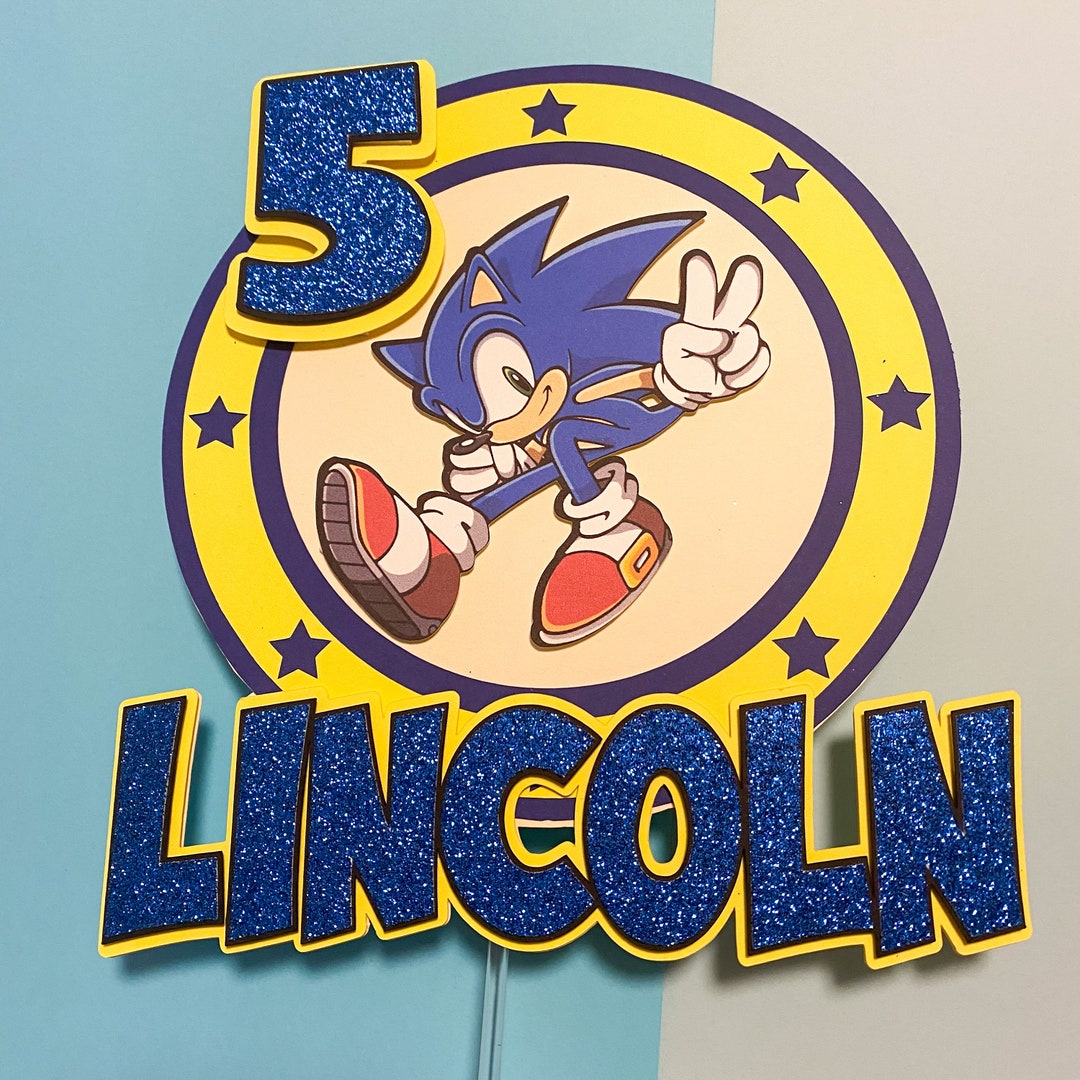Personalized Cake Topper | Sonic Inspired Cake Topper | Sonic Birthday ...