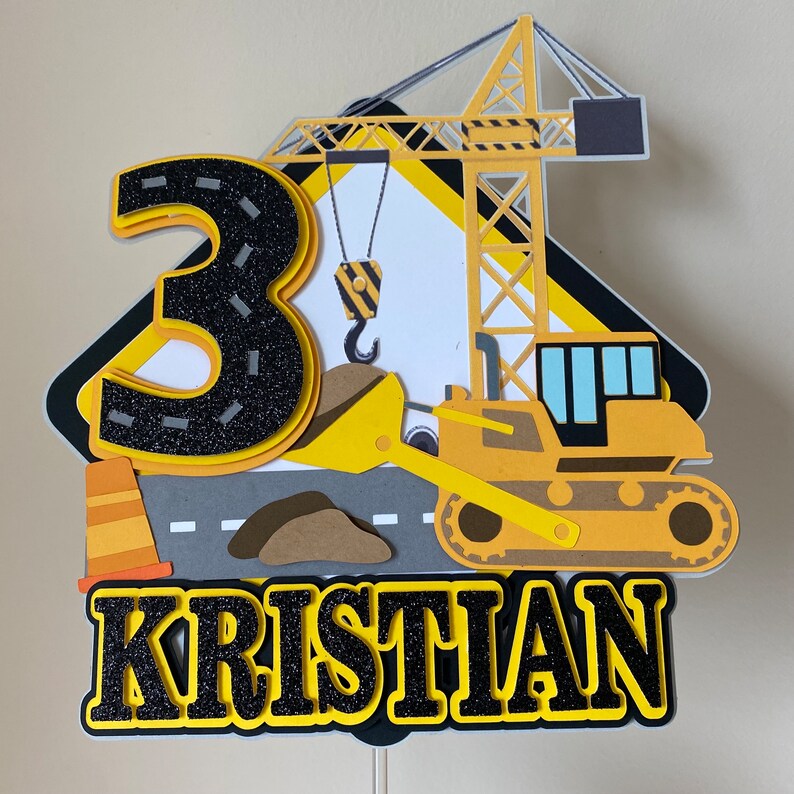 Personalized Cake Topper Construction Inspired Cake Topper Construction ...