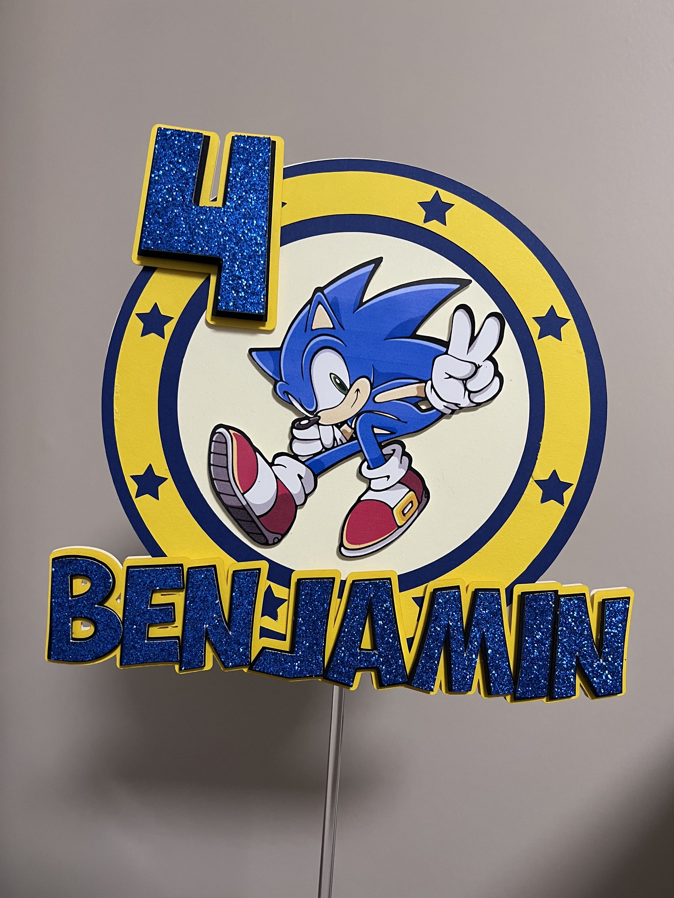 Personalized Cake Topper Sonic Inspired Cake Topper Sonic Birthday ...