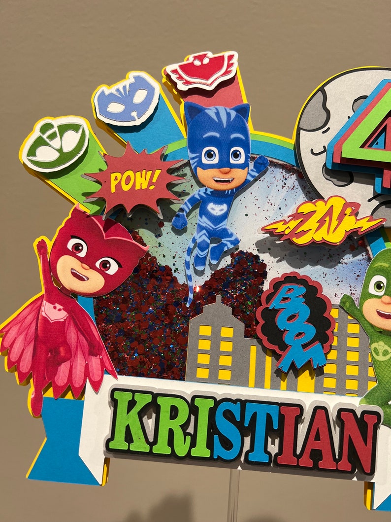 Personalized Cake Topper PJ Mask Cake Topper PJ Mask Birthday Party PJ ...